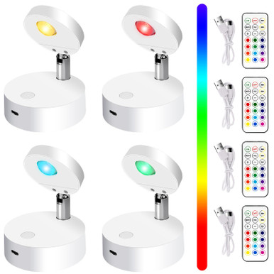TECHMUR LED Spotlights, 13 Colors USB Rechargeable Picture Lights with ...