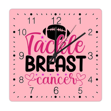 Tackle Breast Cancer Football Farmhouse Rustic Clock Cancer Awareness ...
