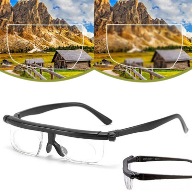 HVZZ Adjustable Focus Glasses - Adjustable Eye Glasses Dial Vision Near ...