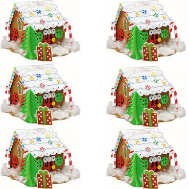 4E's Novelty 6 Foam Gingerbread House Kit Crafts (6 Pack) Bulk ...