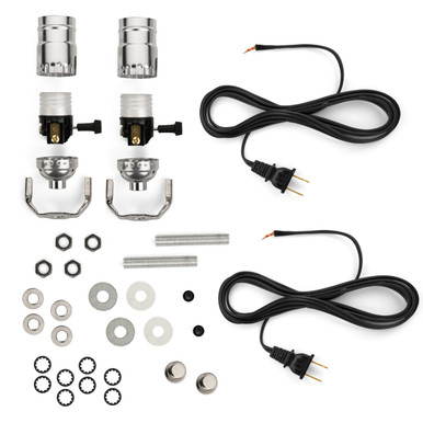 I Like That Lamp DIY Lamp Wiring Kit, Silver Socket & 12FT Black Cord ...