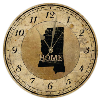 Vintage Mississippi State Map Wooden Decorative Clock 15inch Wall Clock ...