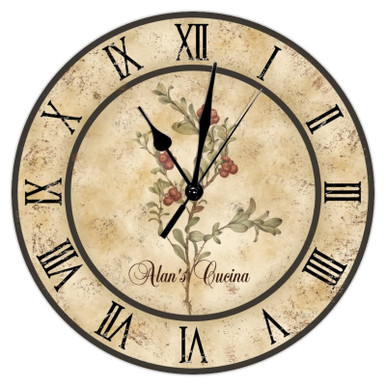 Raspberry Rustic Wooden Clock 15Inch Round Clocks French Raspberry ...