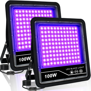 100W LED Black Light, 2 Pack UV Black Lights for Glow Party, IP66 ...