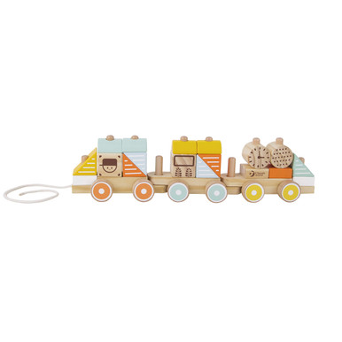 Classic World Wooden Pull Train -Wooden Train Toddler Toys,Shape Sorter ...