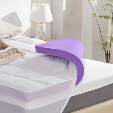 BDEUS Dual Layer 2 Inch Memory Foam Mattress Topper Twin Size,Cooling ...