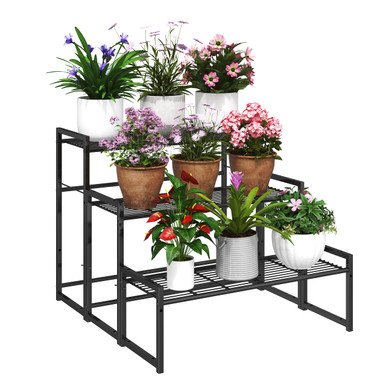 Simple Trending 3 Tier Metal Plant Stand Outdoor Indoor, Stackable ...