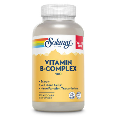 SOLARAY Vitamin B Complex 100 mg, Healthy Energy Supplement, Red Blood ...