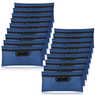 18 Pcs Money Bag with Lock 11 x 5.5 Inch Locking Bank Bag Money Pouch ...