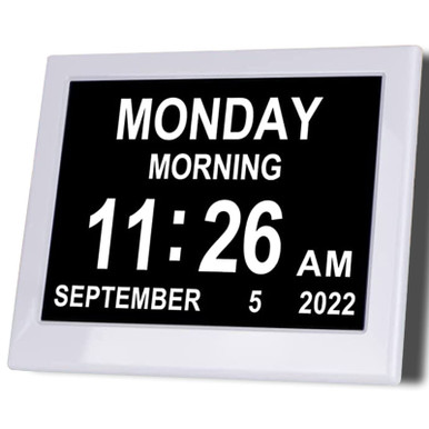 KASTISS Digital Day Calendar Clock - Clock for Elderly, Programmable ...
