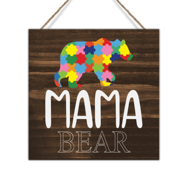 Mama Bear Autism Awareness Day Wall Art Autism Awareness Decorations ...