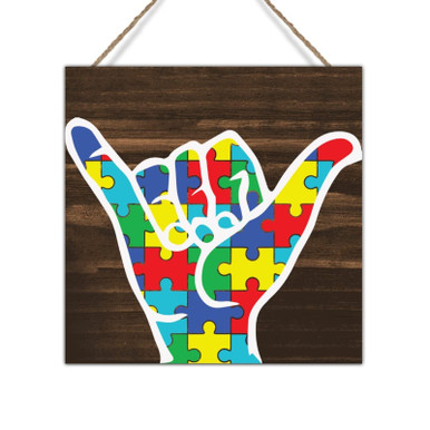 Love Sign Autism Hand Wall Decor Autism Awareness Wood Sign Plaque ...