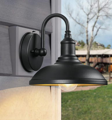 DENGNBJ Outdoor Barn Gooseneck Light Fixture -Dusk to Dawn Farmhouse ...