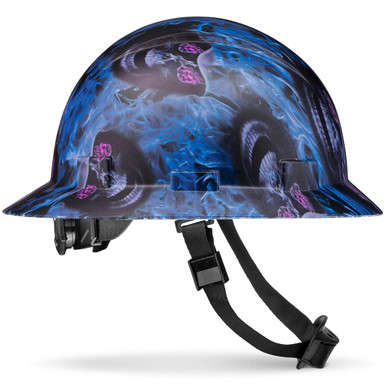 ACERPAL Full Brim Non-Vented Blue Banshee Tattoo/Skull Design Matte ...