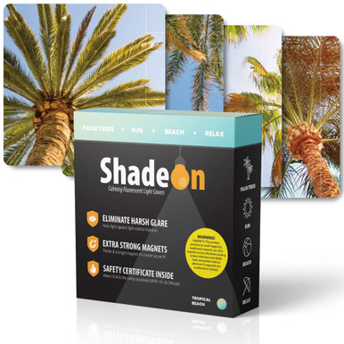 SHADEON Calming Fluorescent Light Covers (Tropical Beach, Set of 4 ...