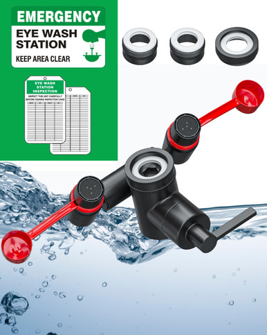Skywin Eye Wash Kit - Black Eye Wash Units, Faucet Mounted Emergency ...