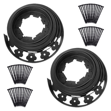 Landscape Edging Kit 66ft No Dig Plastic Garden Edging Border with 60 ...