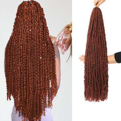 Long Passion Twist Hair 36 Inch 7Packs Ginger 350 Copper Color Pre ...