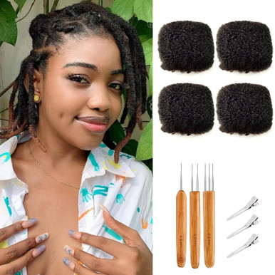 JIFFYLOCS Tight Afro Kinky Bulk Human Hair for Dreadlock Extensions 100 ...