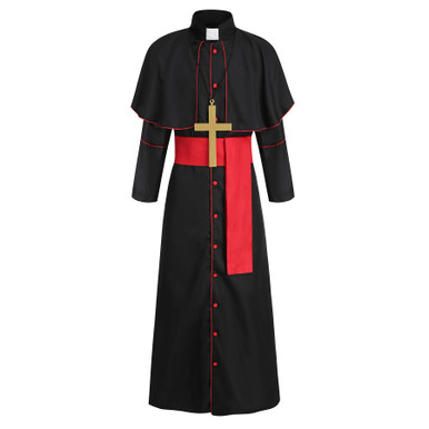Colorful House Men Priest Costume Halloween Pastor Costume Adult Pope ...