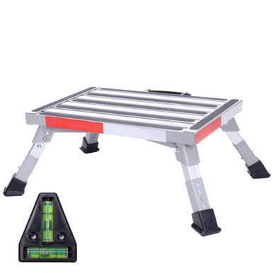 Homeon Wheels Stable RV Steps, Adjustable Aluminum Folding Platform ...