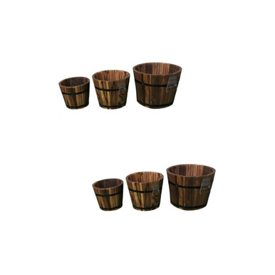 Happyyami 6 pcs Wooden Bucket Flowerpot Wooden Plant Pot Wooden Bucket ...
