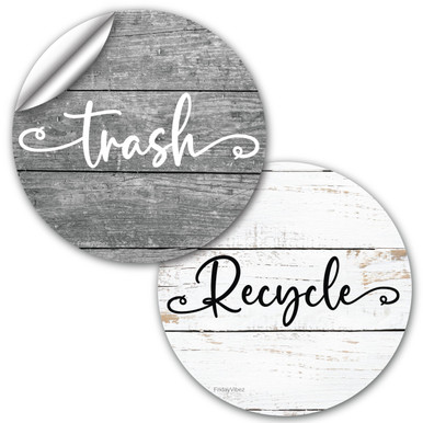 Recycle and Trash Stickers for Kitchen Trash Cans and Recycling Bins ...