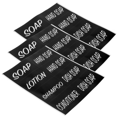 NUOBESTY Bathroom Hand Soap Label Stickers 3 Sheets Waterproofs Soap ...