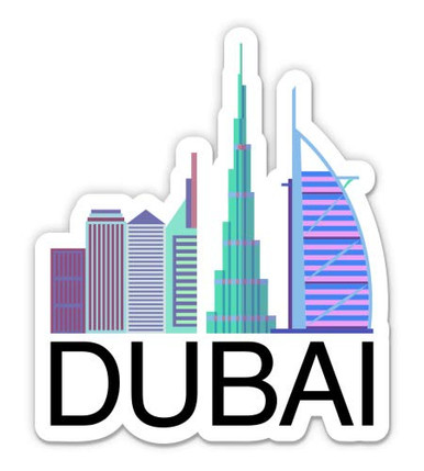 GT Graphics Express Dubai Skyline UAE - 5" Vinyl Sticker - for Car ...