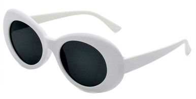 ADMIRING White Oval Round Sunglasses Thick Bold Clout Goggles Oval Mod ...