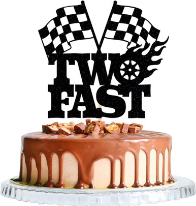 WRACKKIAR Two fast Cake Topper-2st Birthday - Topper For Photo Booth ...