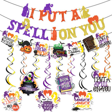 I Put A Spell On You Banner Hocus Pocus Party Decorations with Hocus ...