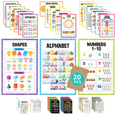 20 Toddler Learning Posters - 11x17in Educational Preschool Posters ...