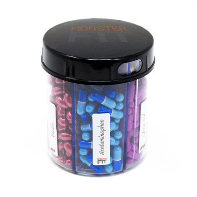 Monster Jr Supplement Pill Dispenser - Holds Small Medium Medication ...