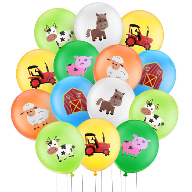 Prasacco 40 Pcs Farm Animal Balloons, Animal Theme Latex Balloons Farm ...
