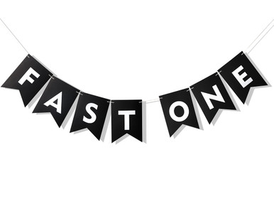 Fast One Banner - Fast One Car Birthday Party, Fast One Flag Banner ...