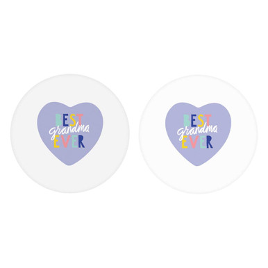 Best Grandma, About Face Gifts, 2 Ceramic Car Coasters, 2.65-inch ...