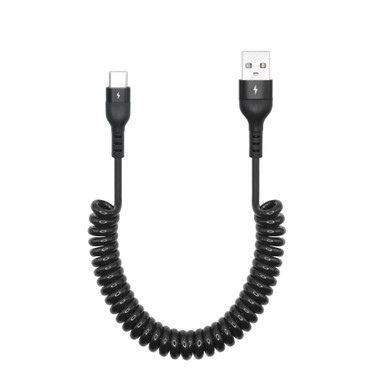 USB C Spiral Spring Cable 1 to 3FT, USB A Male to Type C Male 40W Fast ...