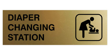 Signs ByLITA Basic Diaper Changing Station Sign (Brushed Gold) - Small ...