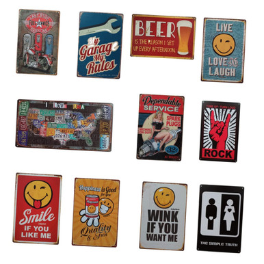 Yardenfun Metal Signs for Home Retro Tin Signs Metal Garage Signs Old ...