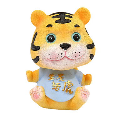 Amosfun Tiger Ornament Shaking Head Toy Lucky Fortune Tiger Figurine ...