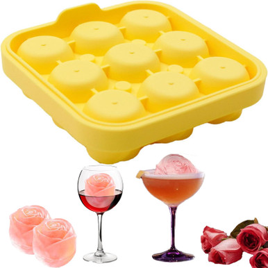Ice Cube Tray Making Mold with Rose Shaped Small Ice Cubes Silicone ...