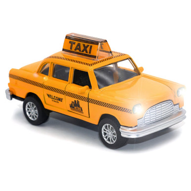 Diecast Yellow NYC Classic Checkered Taxi Cab 4.5" Pullback Toy Car ...