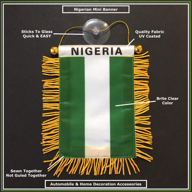 Nigerian Flags for Car & Home Nigeria Flag Banner Automobile Small ...