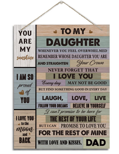 Daughter Gift, Inspirational Wall Decor, Decorative Hanging Wood Signs ...