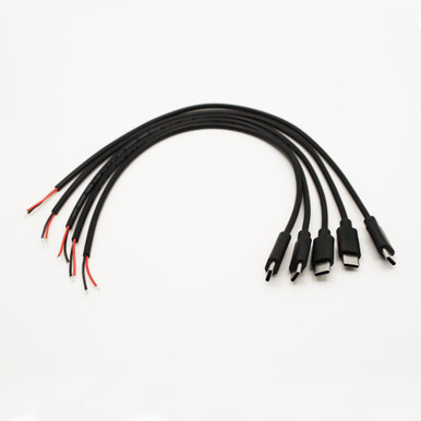 Kallaudo USB C Power Pigtail Cable 1FT 24AWG 5V 3A USB Type-C Male Plug to 2 Pin Bare Wire Open ...