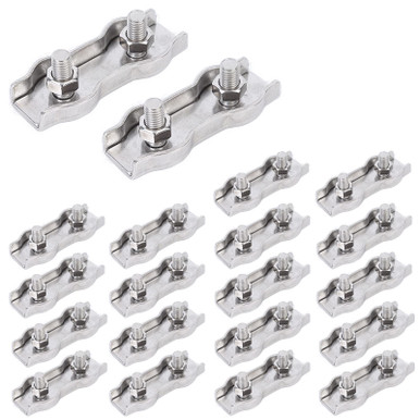 Joyangy 20pcs M3 Stainless Steel Duplex Wire Rope Clip Cable Clamp ...
