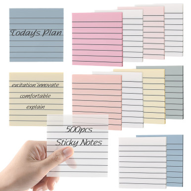 500 Sheets Cute Transparent Sticky Notes with Lines, 3x3 Inch Clear ...