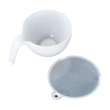 Classic Plastic Mixing Bowls with Handle And Lid, Cream Coloring Mixing ...