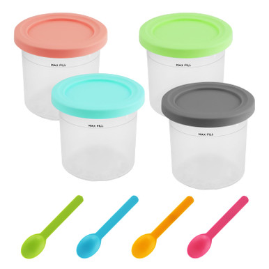QWLWBU 4Pack Ice Cream Pint Containers Reusable Ice Cream Container ...